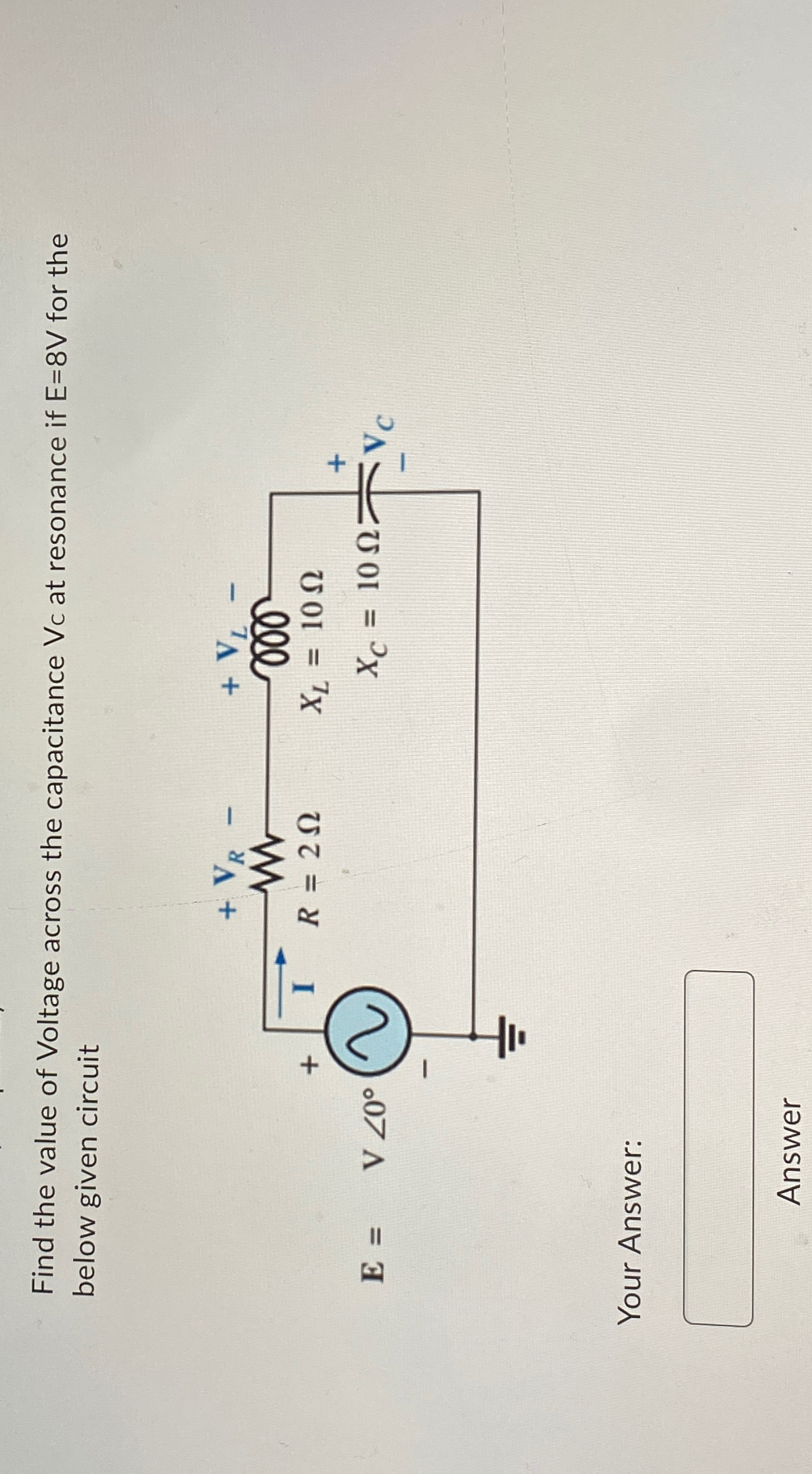 Solved Find the value of Voltage across the capacitance Vc | Chegg.com