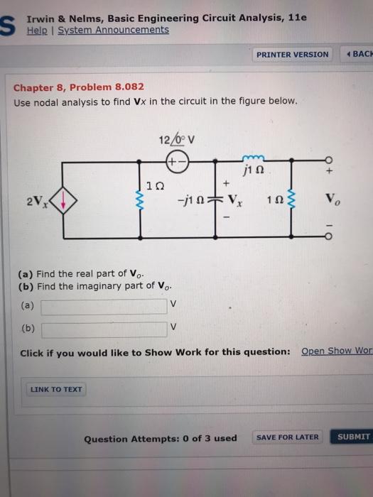 Solved S Irwin & Nelms, Basic Engineering Circuit Analysis, | Chegg.com