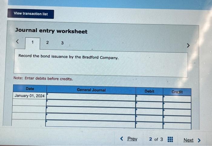 Solved The Bradford Company issued 10% bonds, dated January | Chegg.com