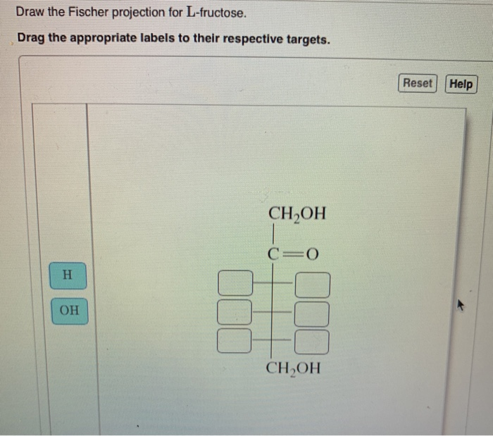 Solved Draw the Fischer projection for L-fructose. Drag the | Chegg.com