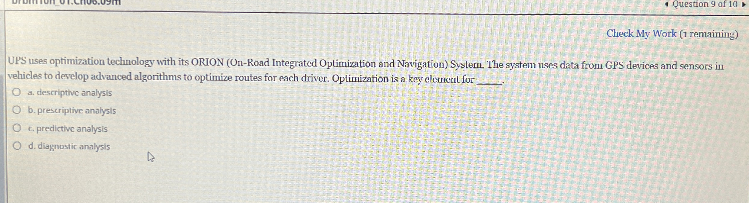 Solved UPS uses optimization technology with its ORION | Chegg.com