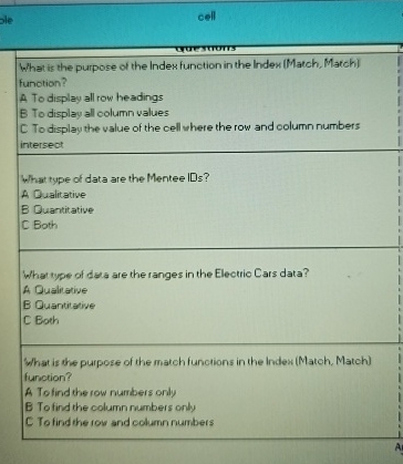 Solved What is the purpose of the Indes function in the | Chegg.com