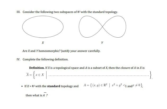 Solved III. Consider the following two subspaces of R2 with | Chegg.com