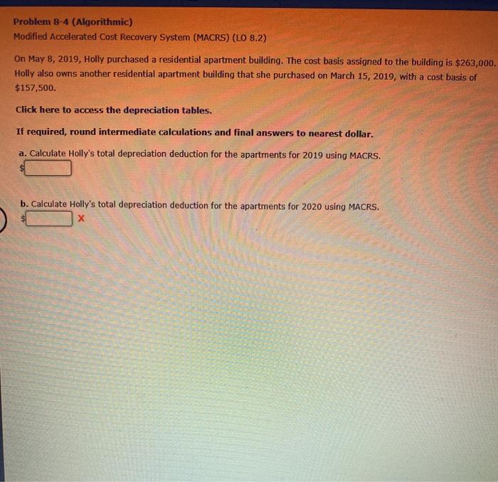 Solved Problem 8-4 (Algorithmic) Modified Accelerated Cost | Chegg.com Solved Problem 8-4 (Algorithmic) Modified Accelerated Cost | Chegg.com