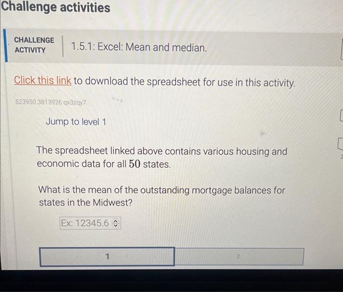 Solved what is rhe mean of the outstanding mortgage balances | Chegg.com