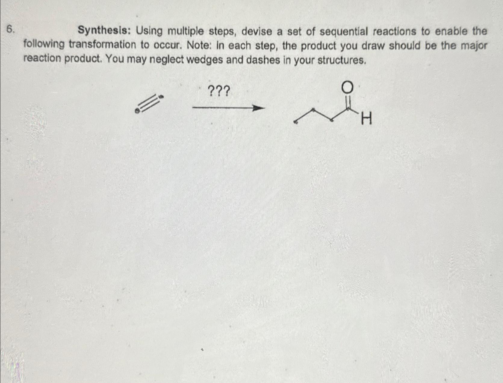 Solved Synthesis: Using multiple steps, devise a set of | Chegg.com