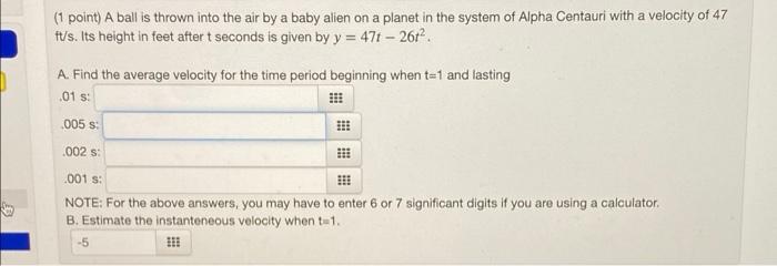 Solved (1 point) A particle P moves on the number line shown | Chegg.com