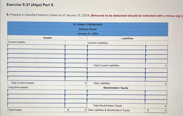 Solved Required information Exercise 5-21 (Algo) Complete | Chegg.com