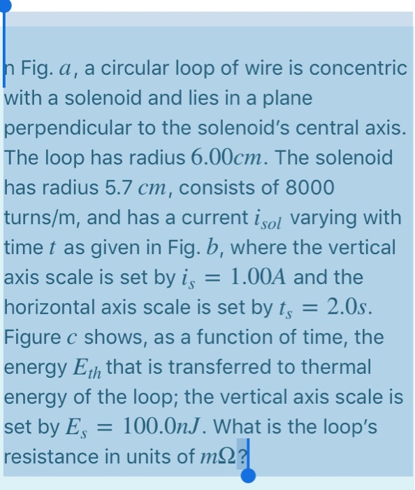 Solved n Fig. a, a circular loop of wire is concentric with | Chegg.com