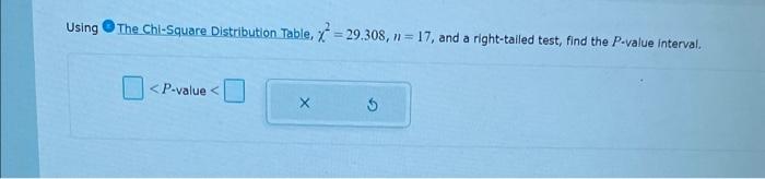 Solved Using The Chi-Square Distribution Table, | Chegg.com
