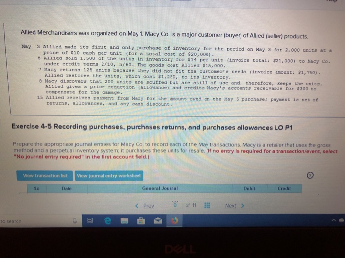 Solved Allied Merchandisers was organized on May 1. Macy Co. | Chegg.com