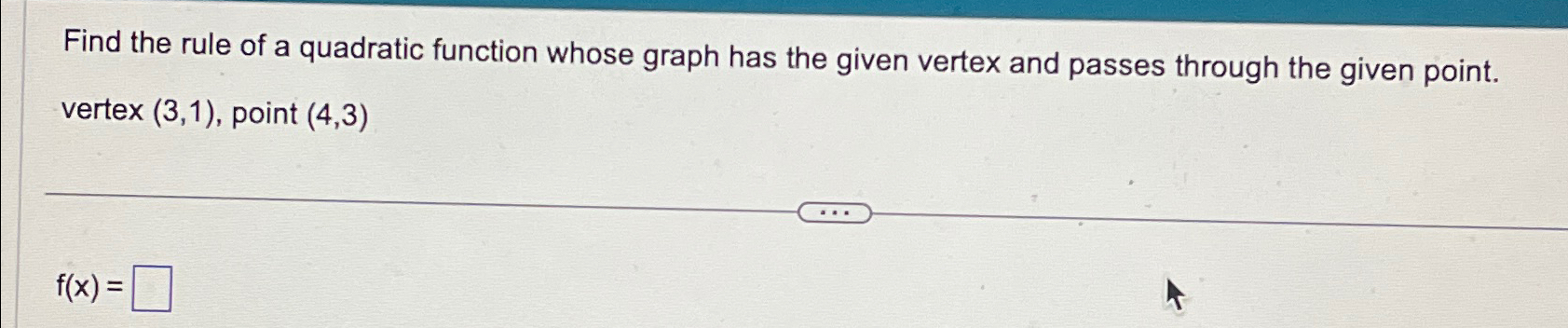 Solved Find the rule of a quadratic function whose graph has | Chegg.com