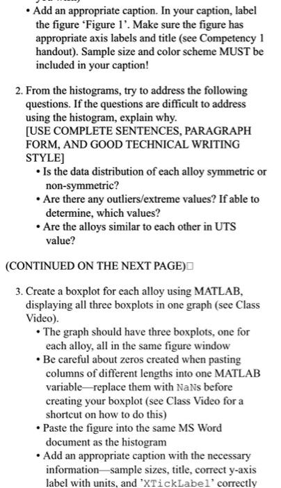 Solved Table 1. The ultimate tensile strengths (UTS) in MPa | Chegg.com
