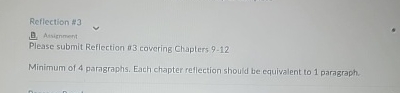 Solved Reflection #3且.AsienmentPlease submit Reflection o3 | Chegg.com