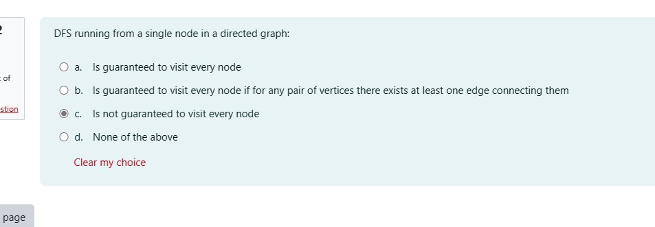 Solved DFS running from a single node in a directed | Chegg.com