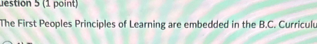 Solved The First Peoples Principles of Learning are embedded | Chegg.com