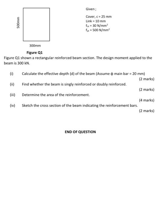 Solved A 5 m rectangular reinforced concrete beam have shear | Chegg.com