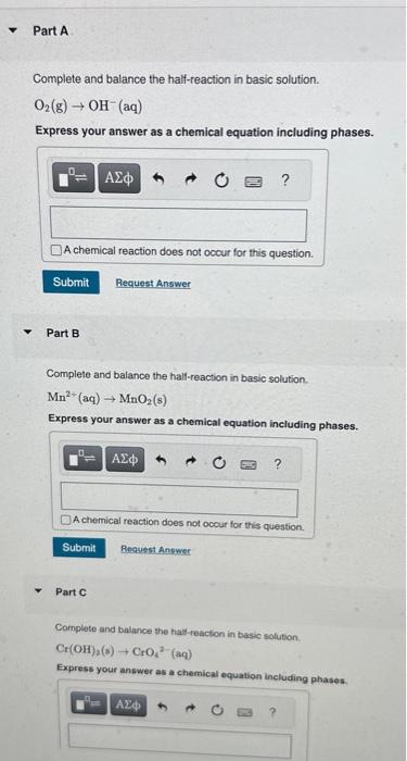 Solved Complete and balance the half-reaction in basic | Chegg.com