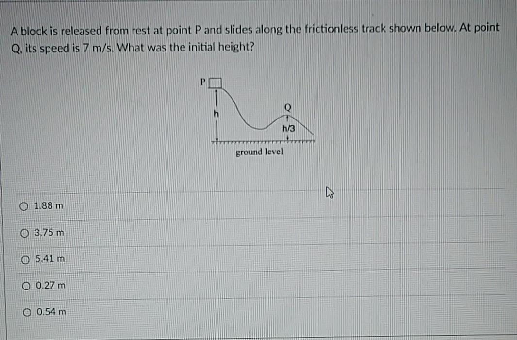 Solved A block is released from rest at point P and slides | Chegg.com