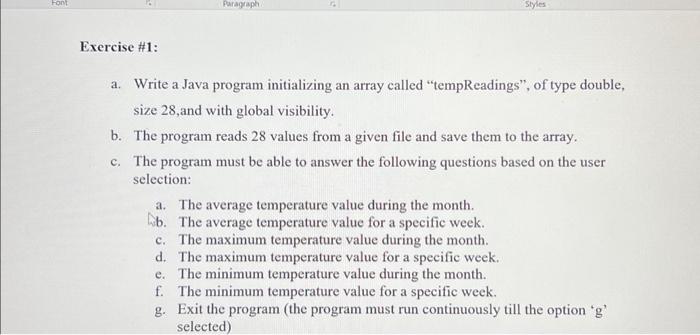 Solved Exercise 1 A Write A Java Program Initializing An