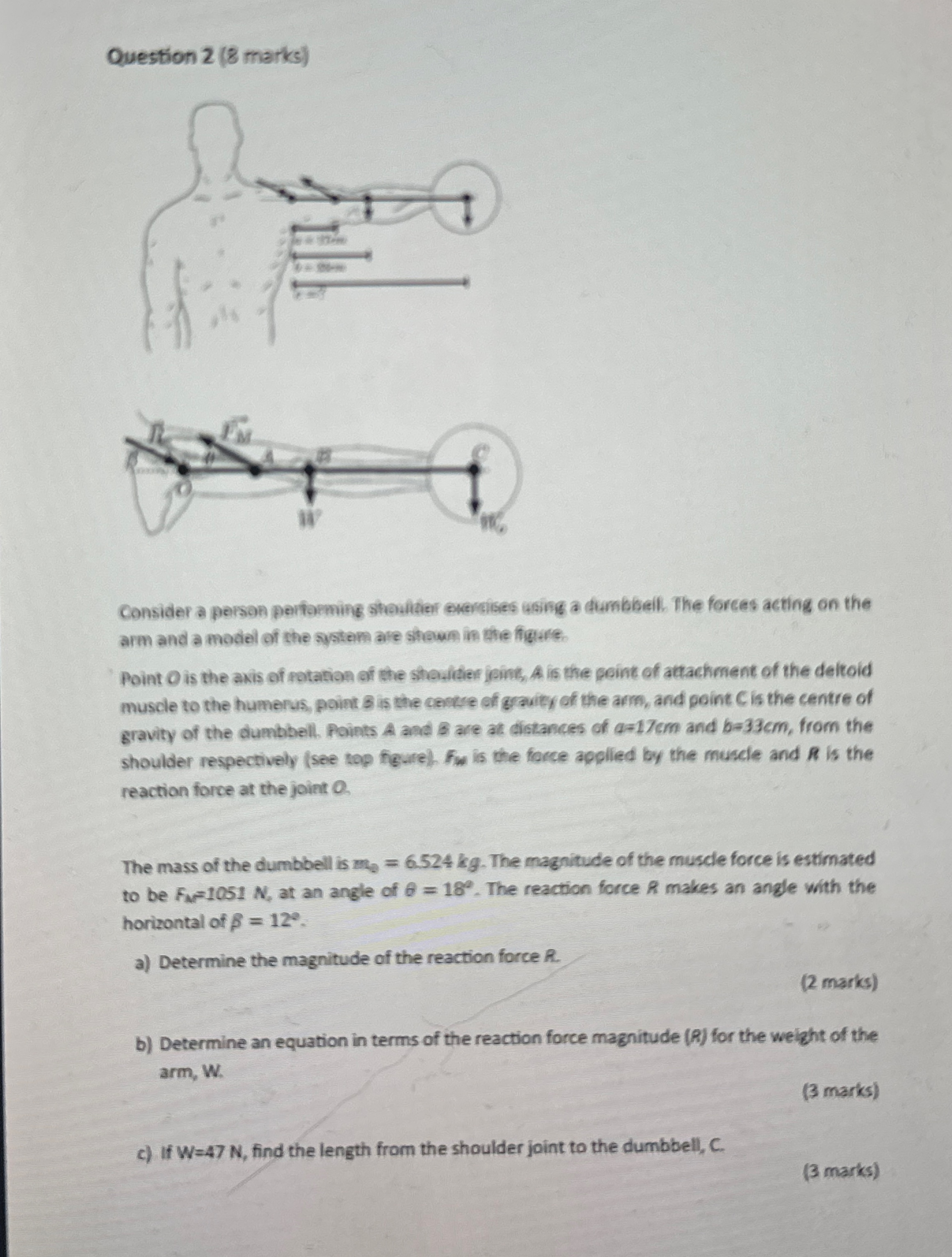 Solved Question 2 (8 ﻿marks)Consider a person pertorming | Chegg.com