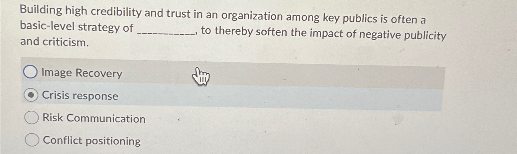 Solved Building high credibility and trust in an | Chegg.com