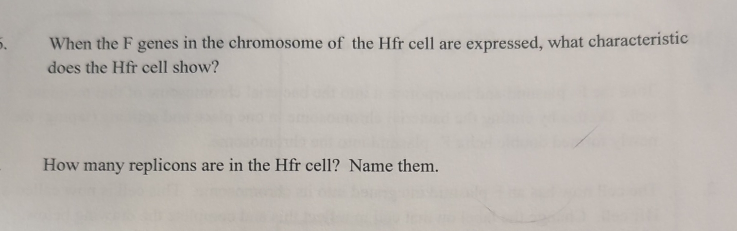 Solved When the F genes in the chromosome of the Hfr cell | Chegg.com