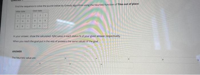 Find the sequence to solve the puzzle below by | Chegg.com