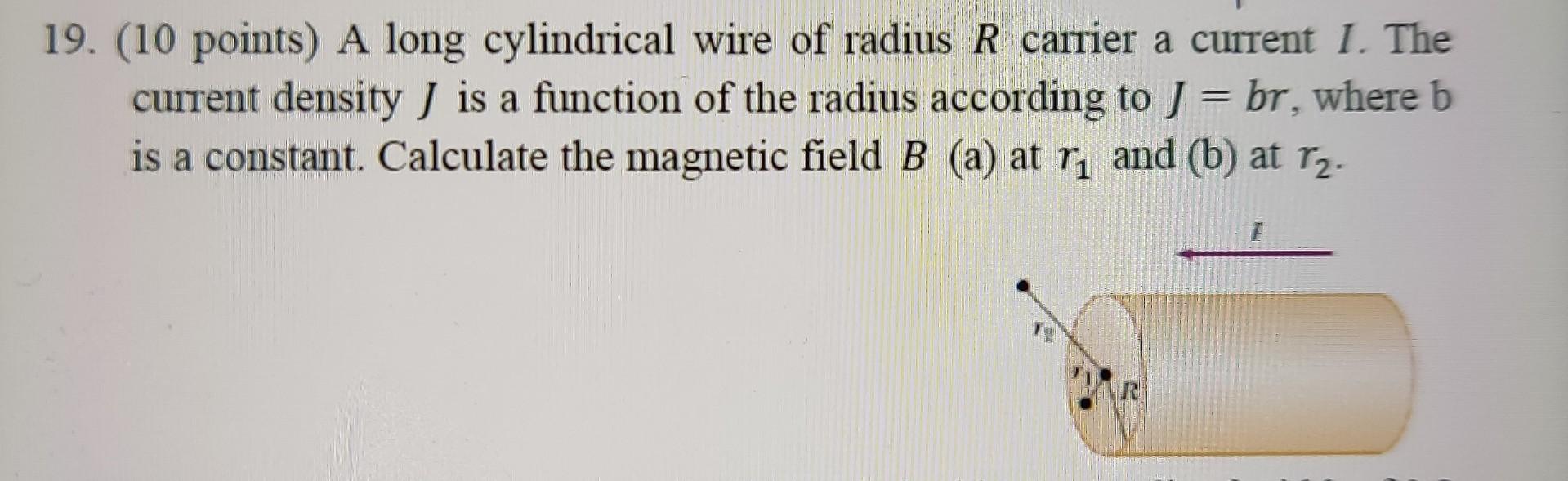 Solved 9. (10 points) A long cylindrical wire of radius R | Chegg.com | Chegg.com