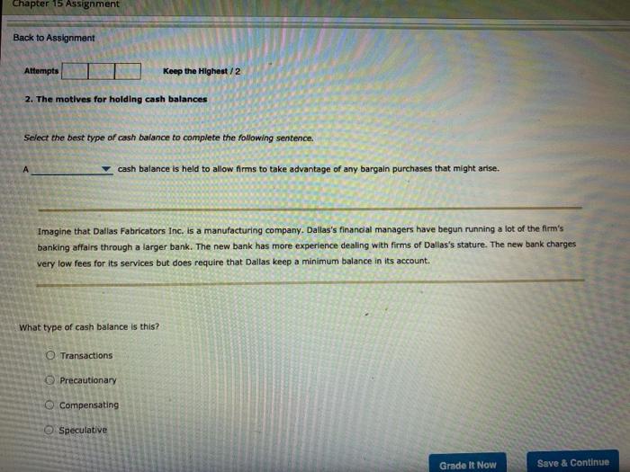 Solved Chapter 15 Assignment Back to Assignment Attempts | Chegg.com