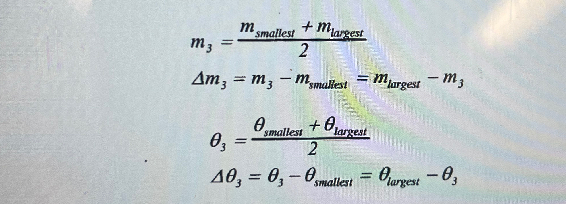 Solved m3=msmallest +mlargest 2Δm3=m3-msmallest =mlargest -m | Chegg.com