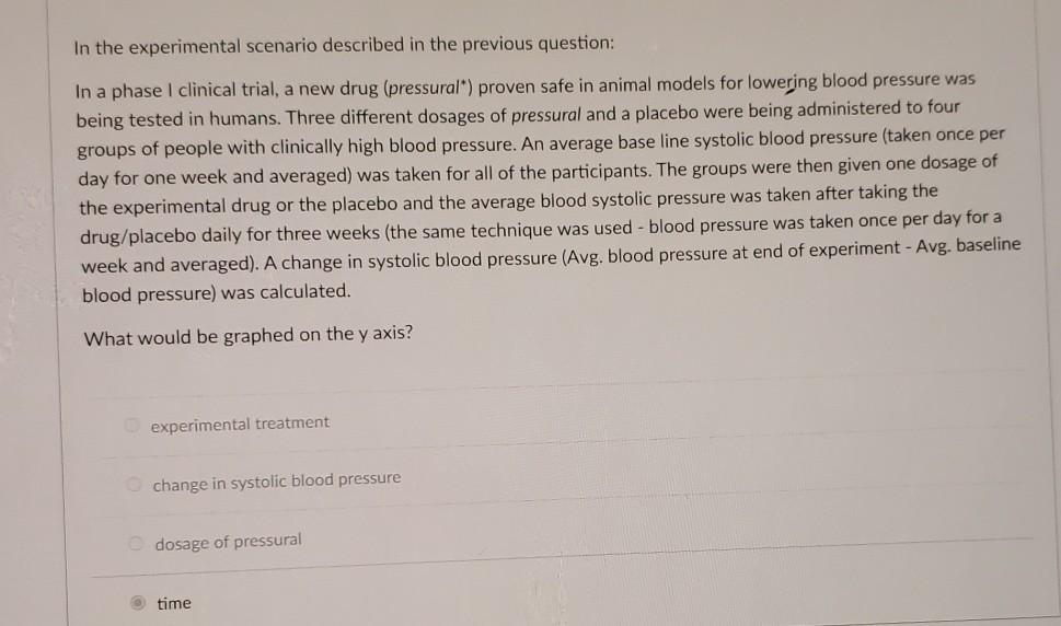 Solved In the experimental scenario described in the | Chegg.com