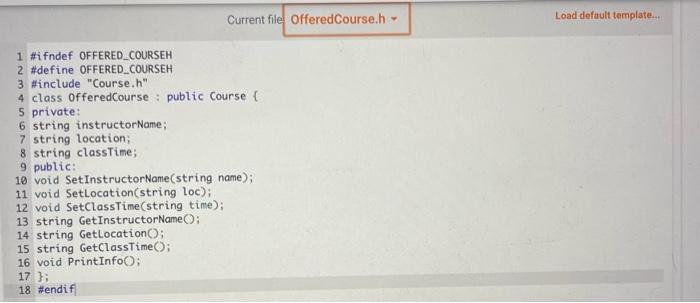 Solved Given main0. define a course base class with | Chegg.com