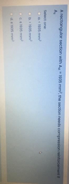 Solved According to ACI code the section is considered | Chegg.com