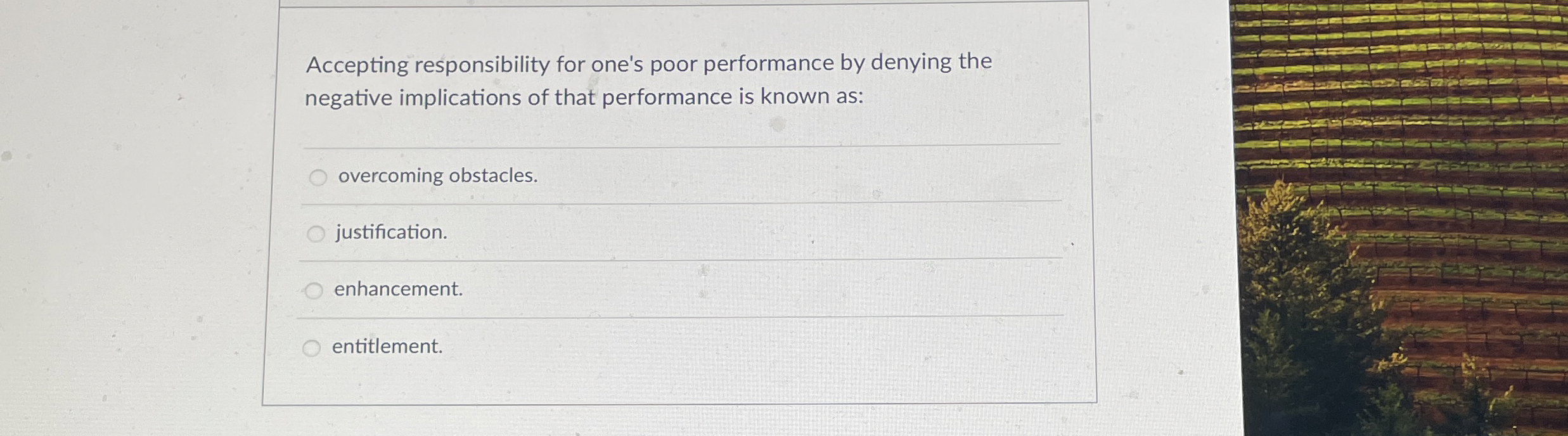 Solved Accepting responsibility for one's poor performance | Chegg.com