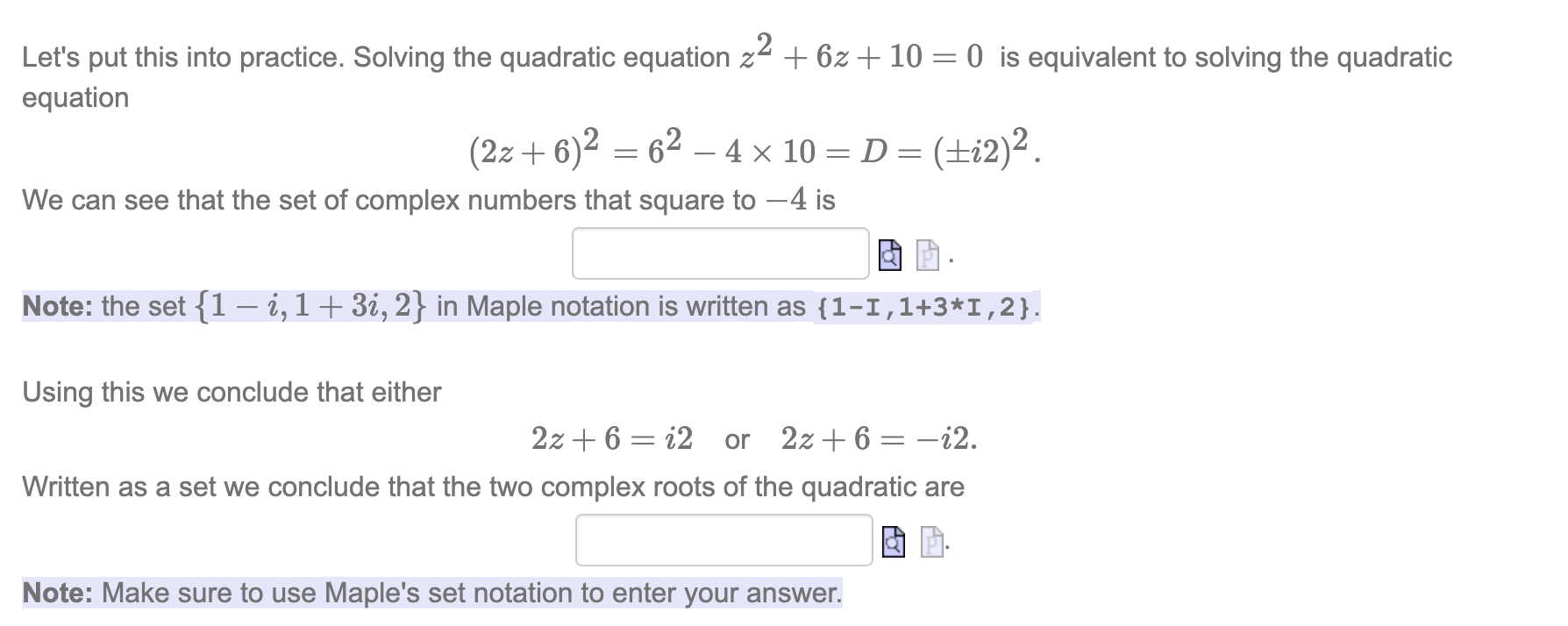 Solved Let's put this into practice. Solving the quadratic | Chegg.com