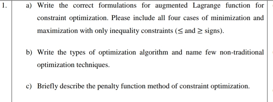 Solved a) ﻿Write the correct formulations for augmented | Chegg.com