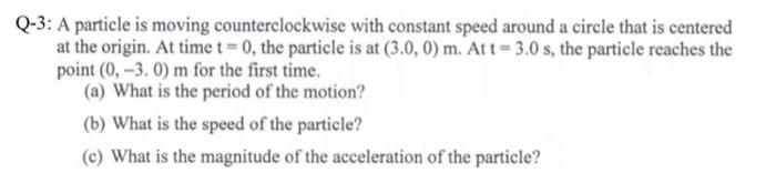 Solved 2-3: A particle is moving counterclockwise with | Chegg.com