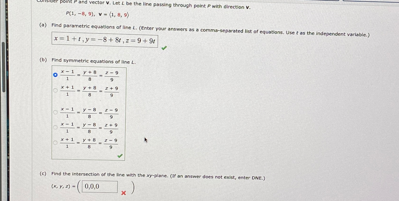 Solved point P and vector v. Let L be the line passing | Chegg.com