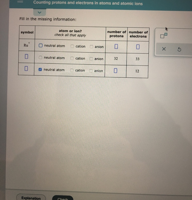 Solved Counting protons and electrons in atoms and atomic | Chegg.com