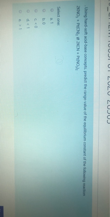 Solved LULU LUDUJ Using hard-soft acid-base concepts, | Chegg.com