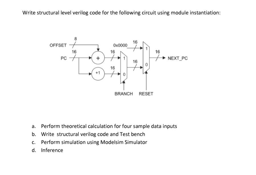 Solved Write structural level verilog code for the following | Chegg.com