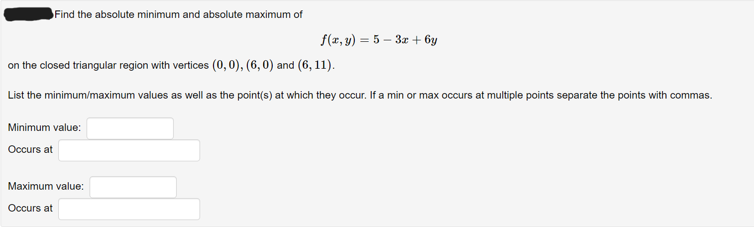 Solved Find the absolute minimum and absolute maximum | Chegg.com
