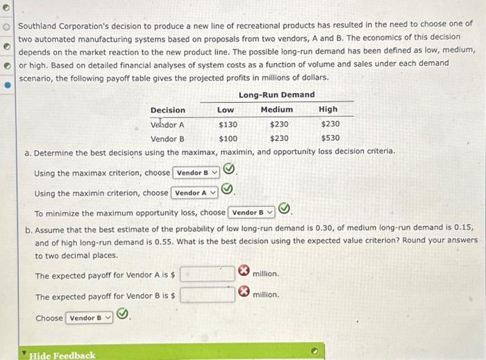 Solved Southland Corporation's decision to produce a new | Chegg.com