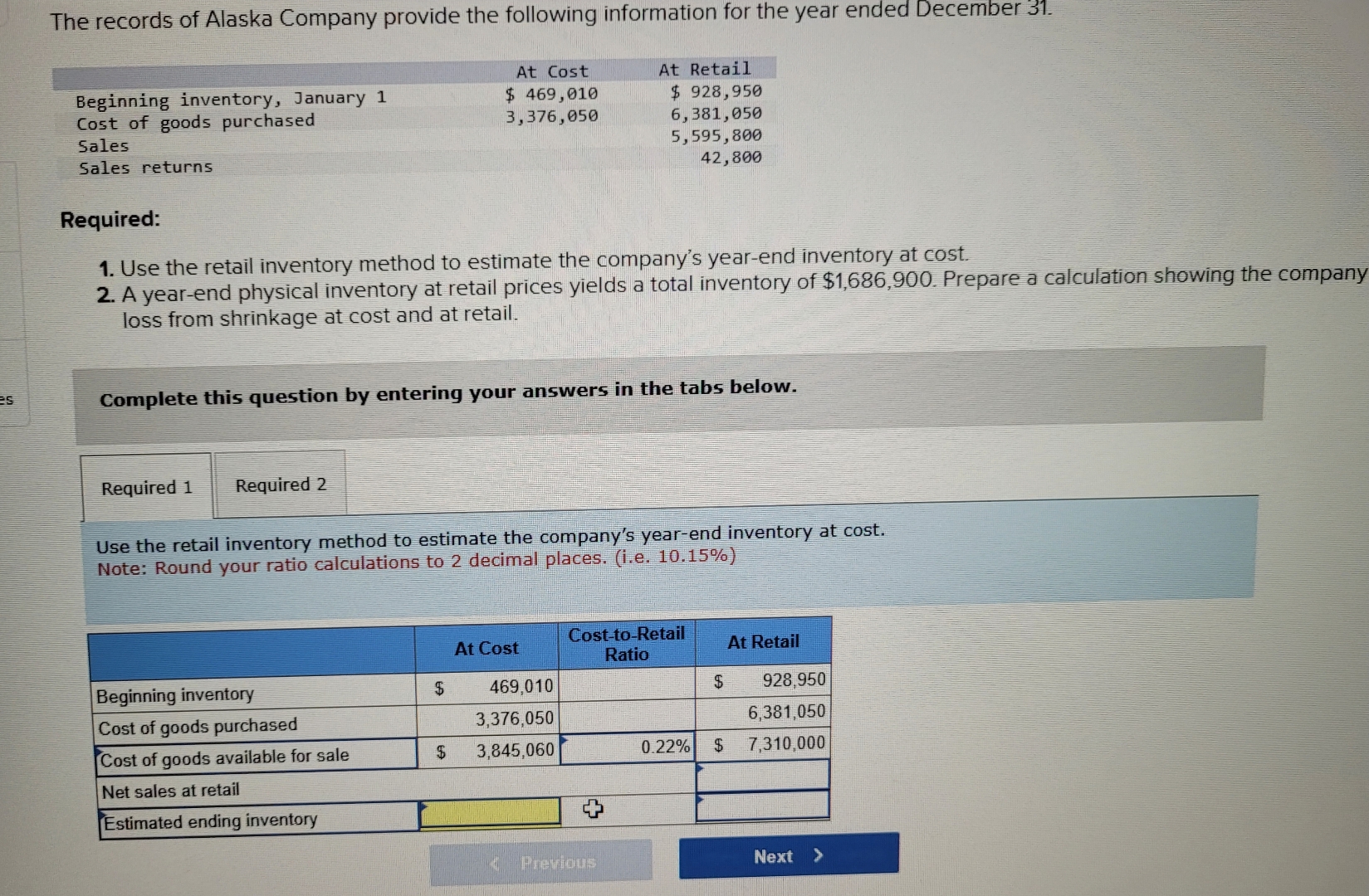 The records of Alaska Company provide the following | Chegg.com