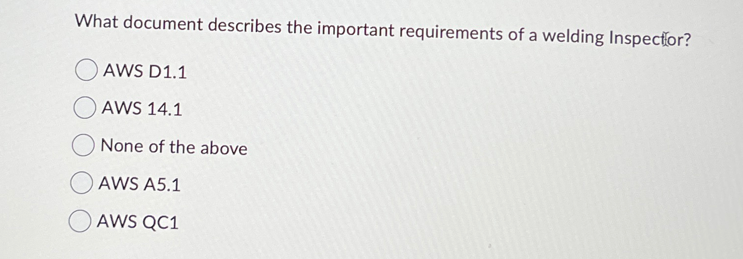 Solved What document describes the important requirements of | Chegg.com
