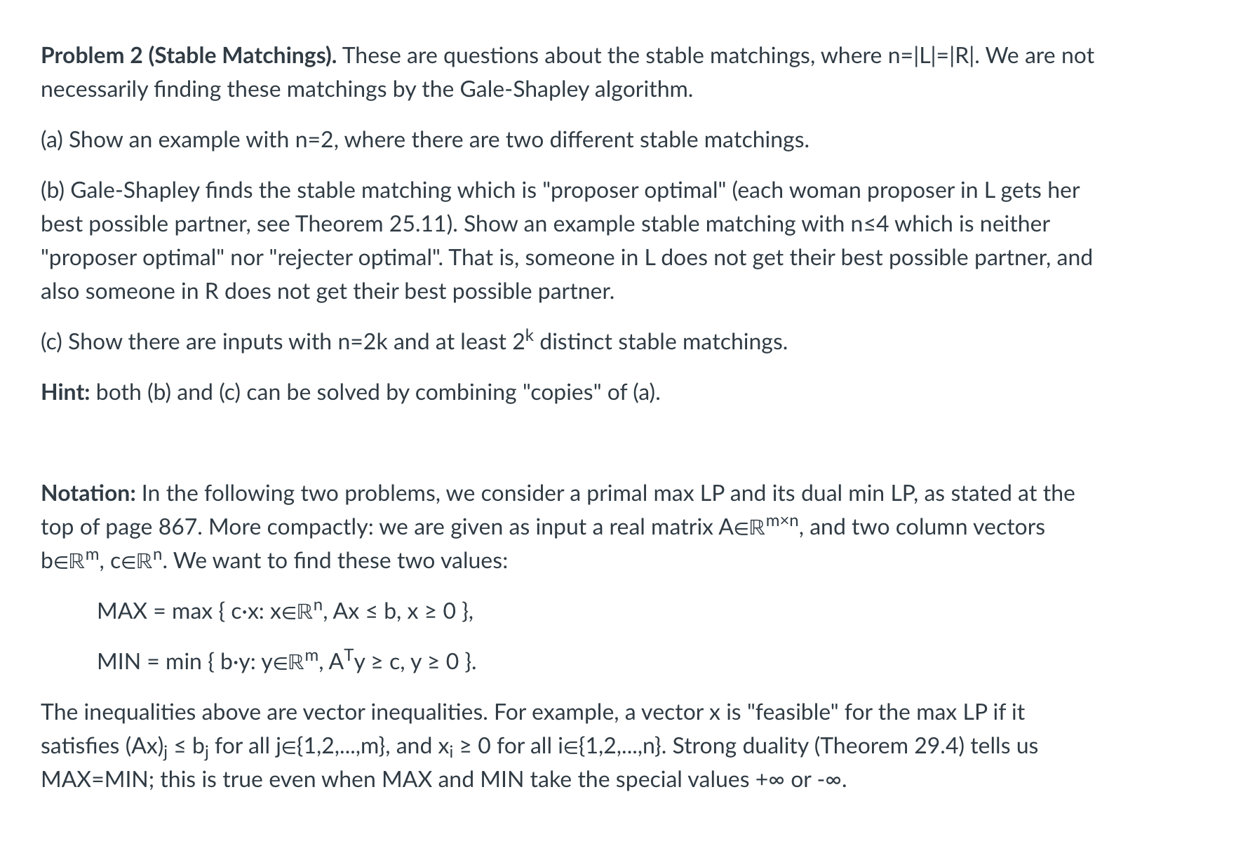 Solved Problem 2 (Stable Matchings). ﻿These are questions | Chegg.com
