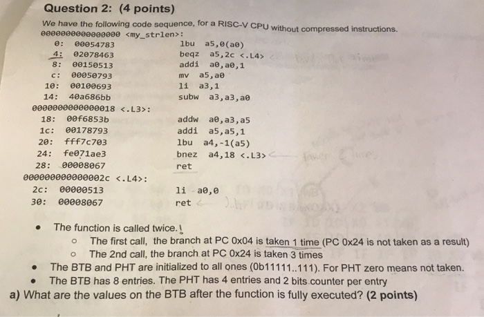 Question 2: (4 points) We have the following code | Chegg.com