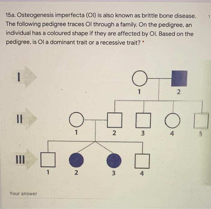 Solved 15a. Osteogenesis imperfecta (Ol) is also known as | Chegg.com