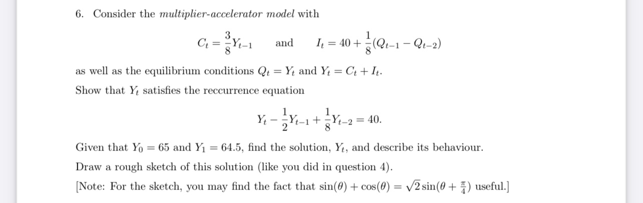 Solved Consider the multiplier-accelerator model | Chegg.com